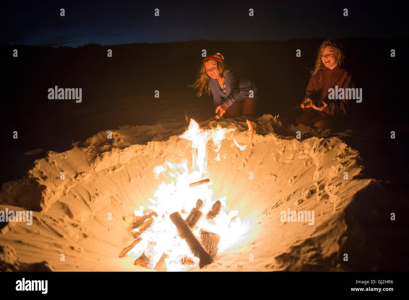 Campfire Cooking Child Not Sausages High Resolution Stock Photography ...