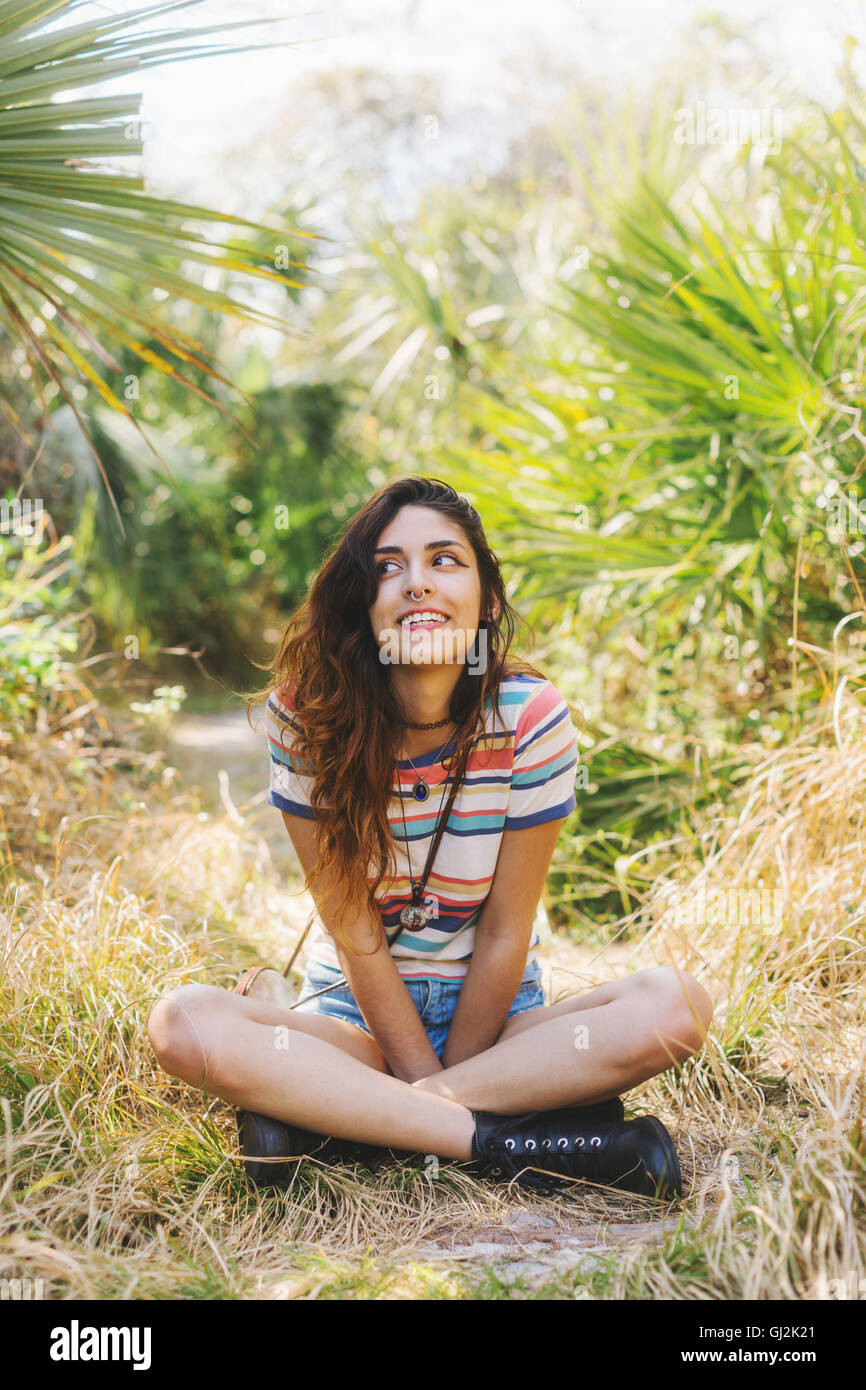 Woman among trees hi-res stock photography and images - Alamy
