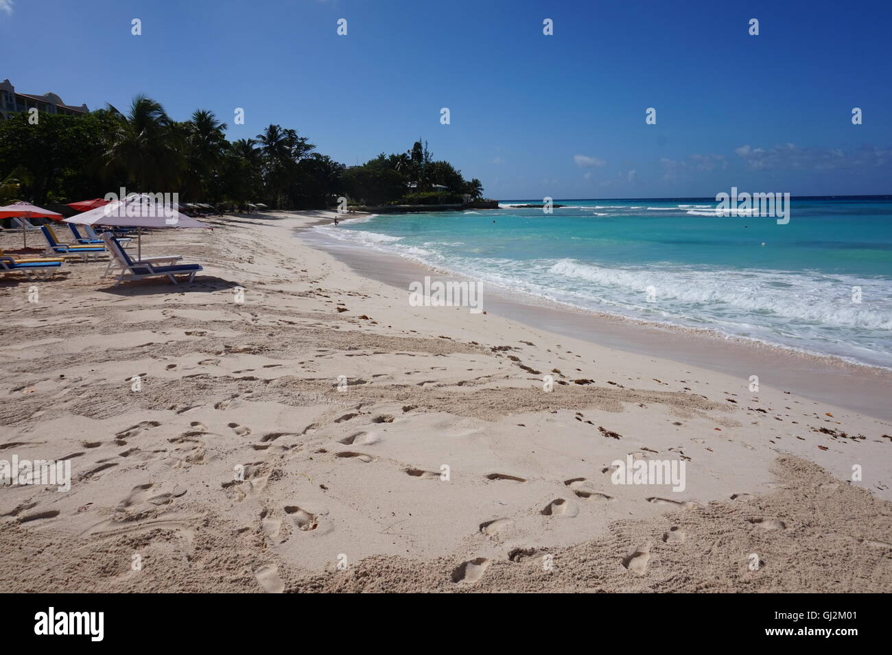 Footprints on Dover Beach, Barbados Stock Photo - Alamy
