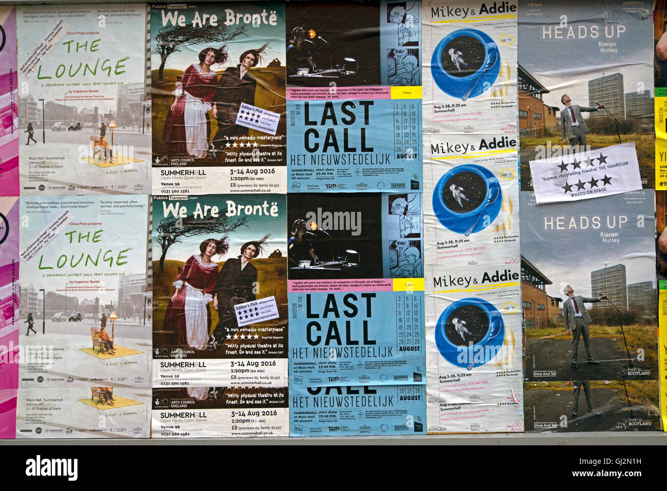 Edinburgh Fringe Festival posters outside Summerhall Stock Photo - Alamy