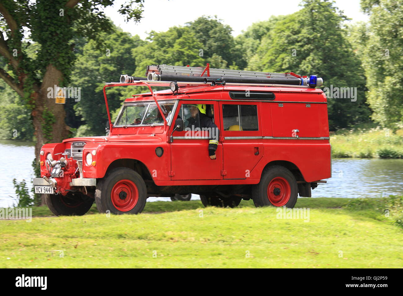 Preserved Land Rover Fire Engine Stock Photo - Alamy