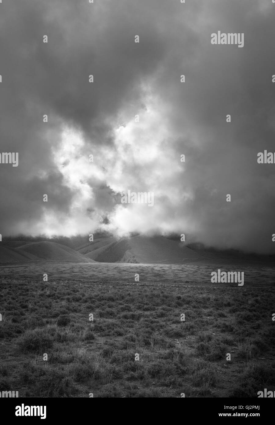 Sun breaking clouds Black and White Stock Photos & Images - Alamy