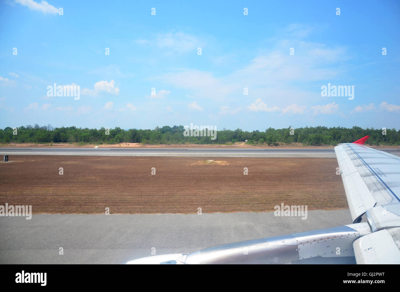 View landscape while Aircraft landing at Hatyai international airport ...