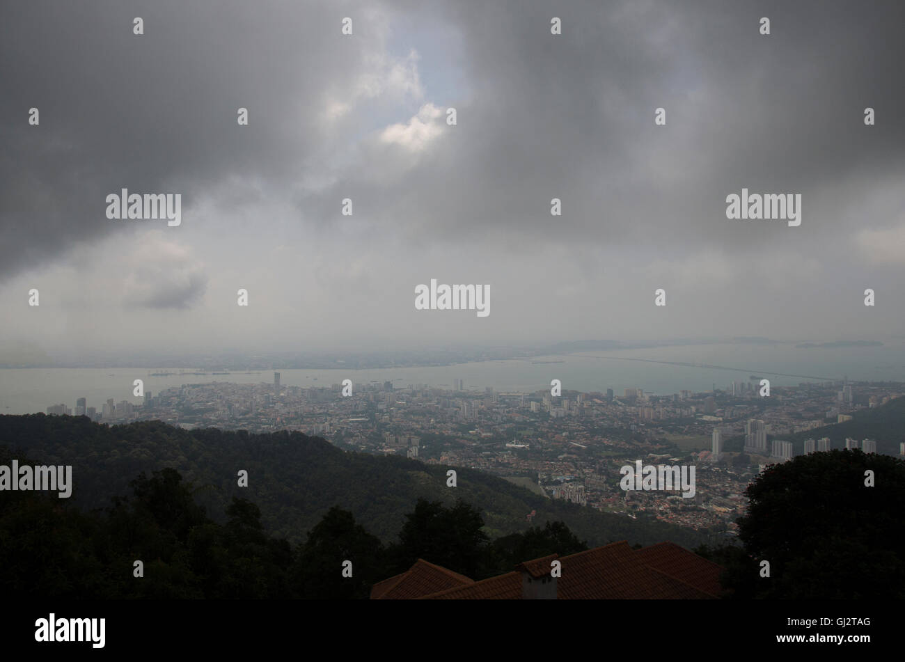 View cityscape and landscape of Penang city from viewpoint of Penang ...