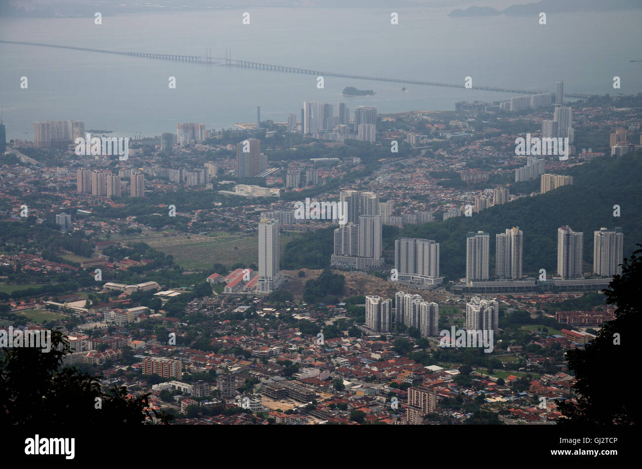 View cityscape and landscape of Penang city from viewpoint of Penang ...