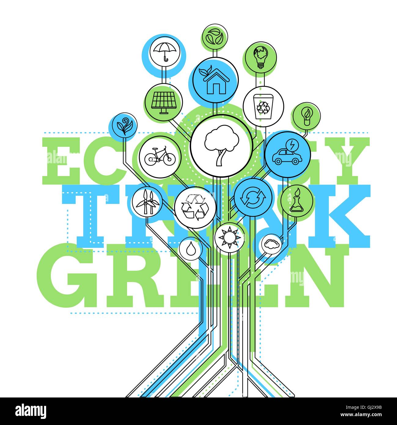 Ecology infographic think green hi-res stock photography and images - Alamy