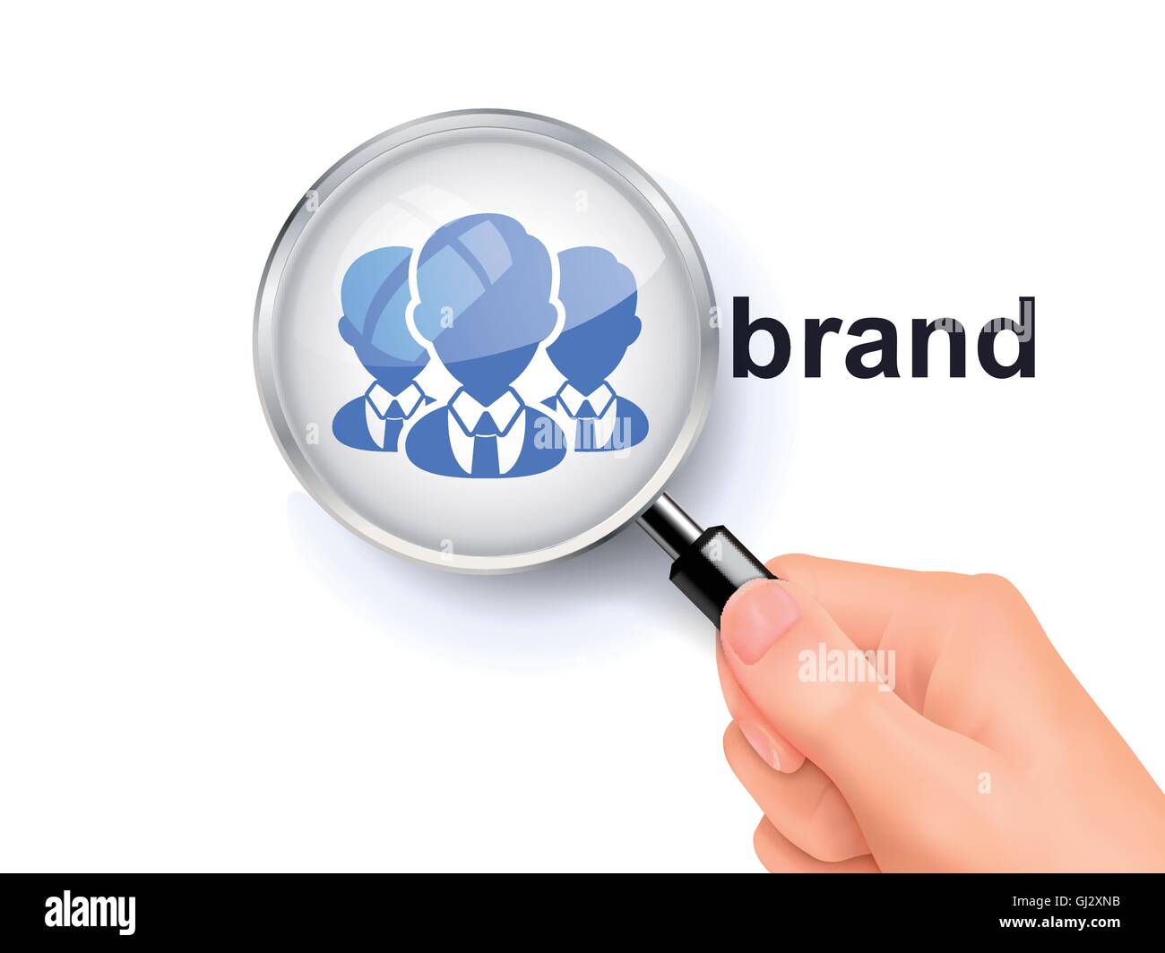 3D illustration of magnifying glass over the people icon Stock Vector ...