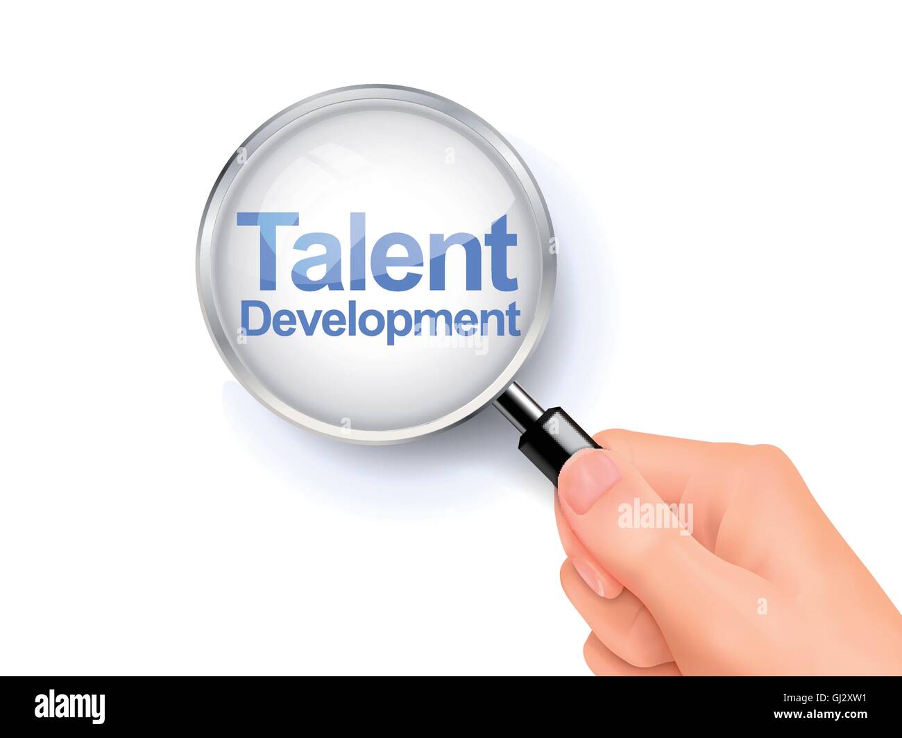 3D illustration of magnifying glass over the words of talent ...