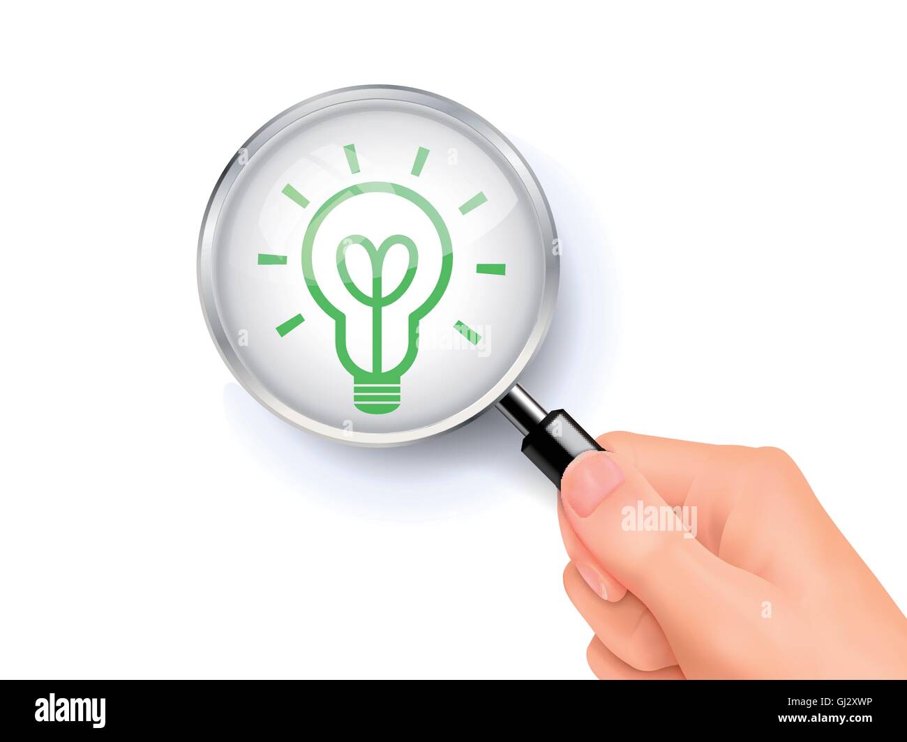 3D illustration of magnifying glass over the idea icon Stock Vector ...