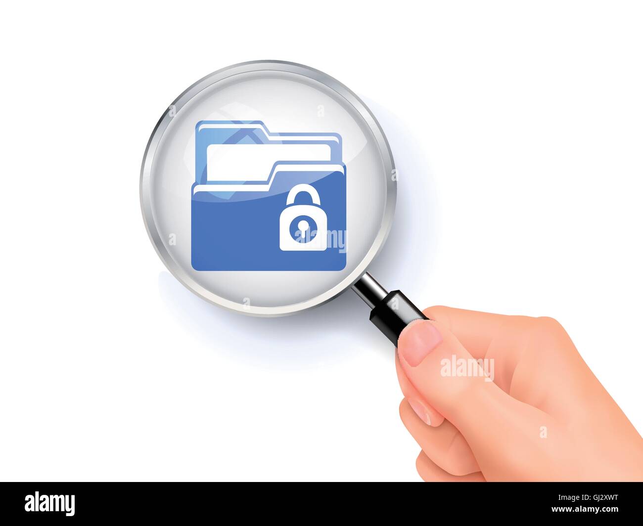 Digital illustration magnifying glass over Stock Vector Images - Alamy