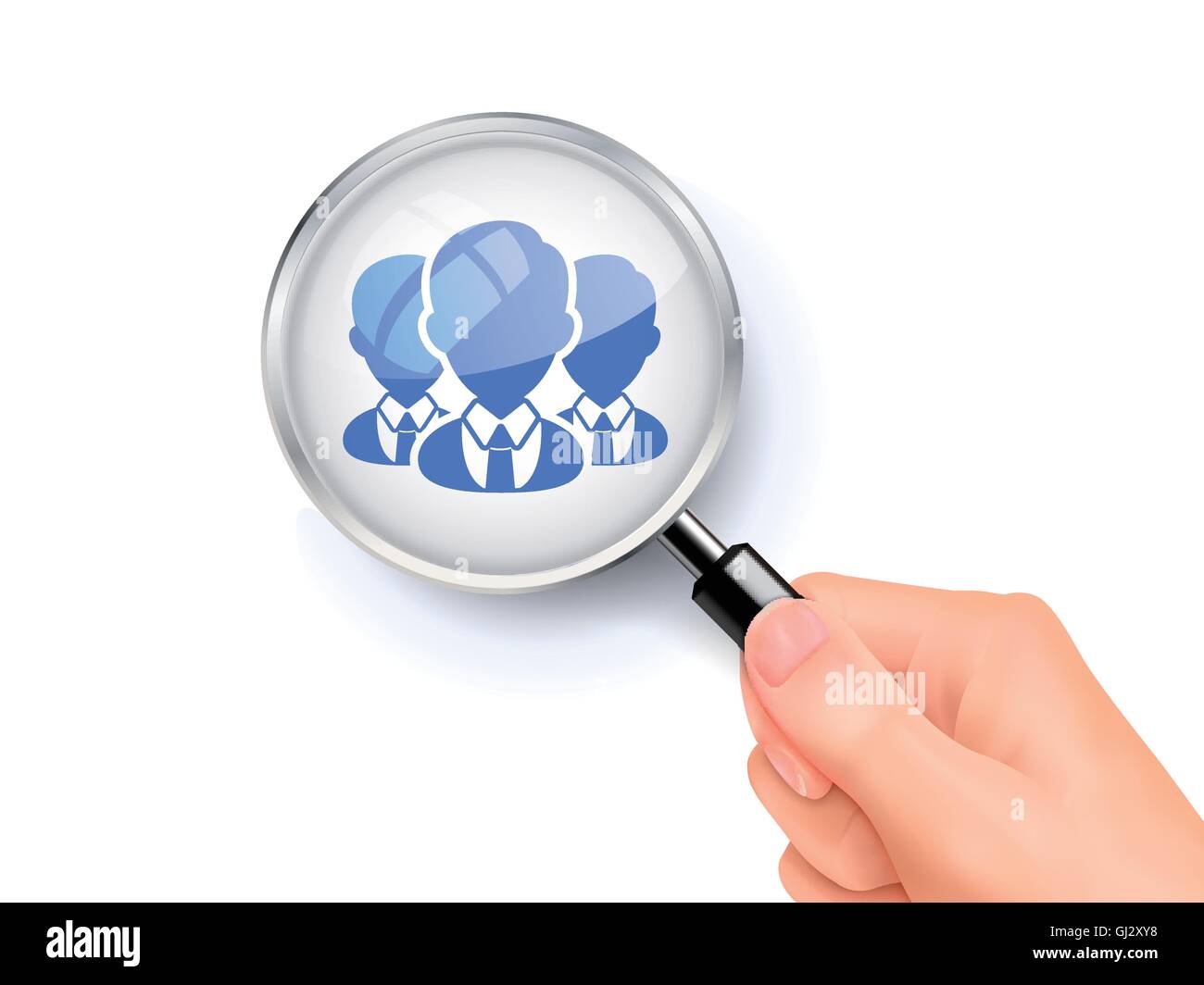 3D illustration of magnifying glass over the people icon Stock Vector ...