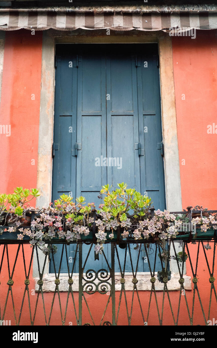 Old balcony on residential building in Venice Stock Photo - Alamy