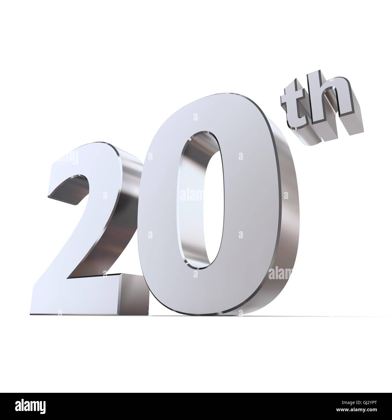 Shiny 20th - Silver/Chrome Stock Photo - Alamy