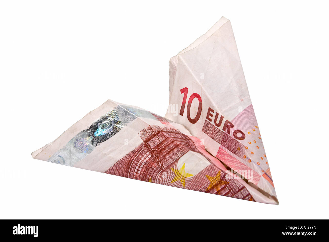 Paper 10 Euro Plane Stock Photo - Alamy