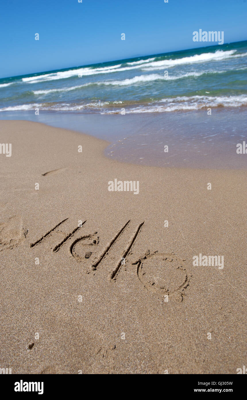 Message on the beach Stock Photo - Alamy