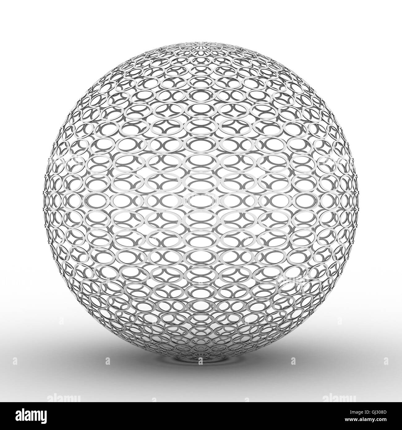Metallic ball on white background. Isolated 3D image Stock Photo - Alamy
