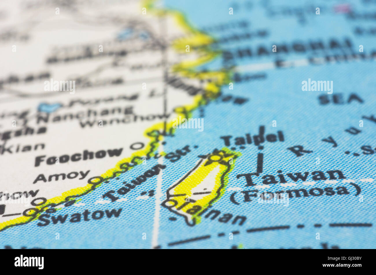 Taiwan map up close hi-res stock photography and images - Alamy