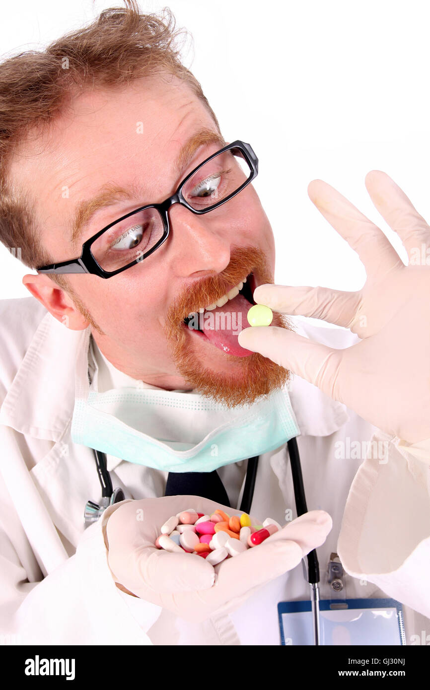 doctor taking hand full of tablets Stock Photo - Alamy