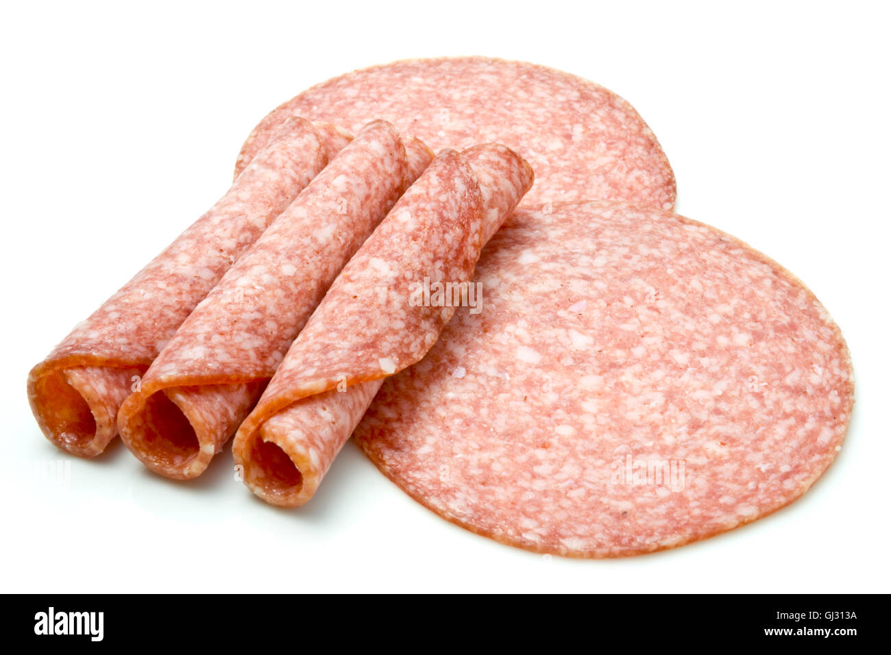 Slices of Salami Stock Photo - Alamy