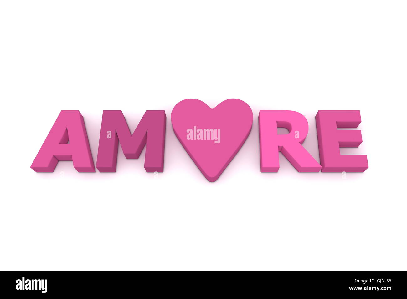 Amore with Heart in Pink/Purple Stock Photo - Alamy