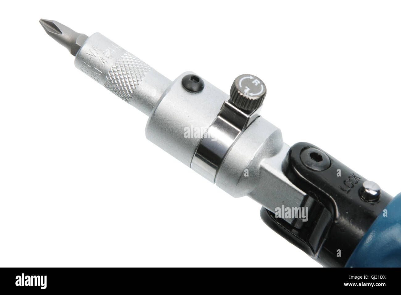 Black-blue screwdriver. New condition Stock Photo - Alamy