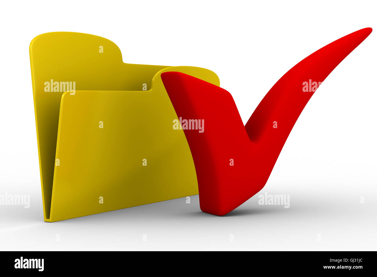Yellow computer folder on white background. Isolated 3d image Stock ...