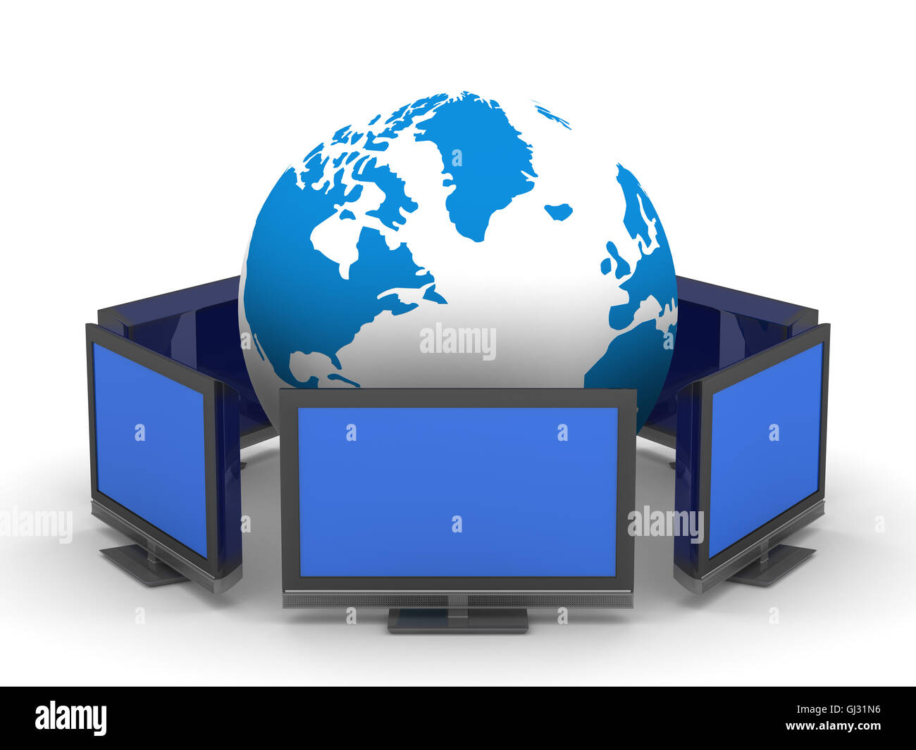 Global telecommunication on white background. Isolated 3D image Stock ...