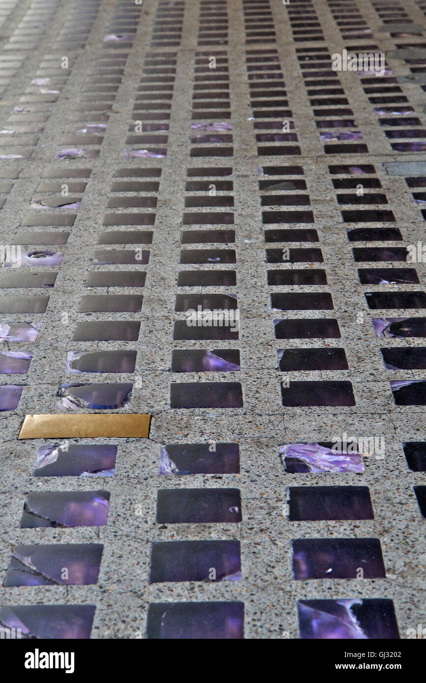 Purple glass city sidewalk Stock Photo - Alamy