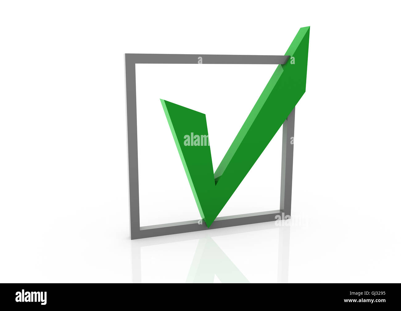 3d green gray check box Stock Photo - Alamy