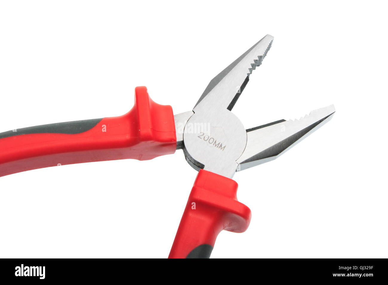 Part of red pliers Stock Photo - Alamy