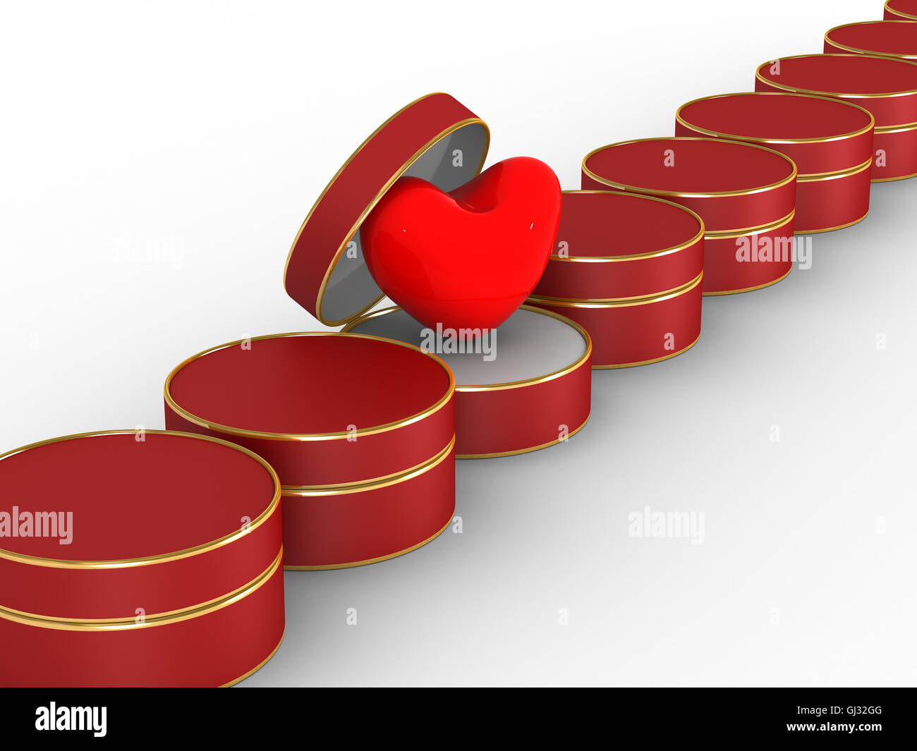 Heart in gift packing. Isolated 3D image Stock Photo - Alamy