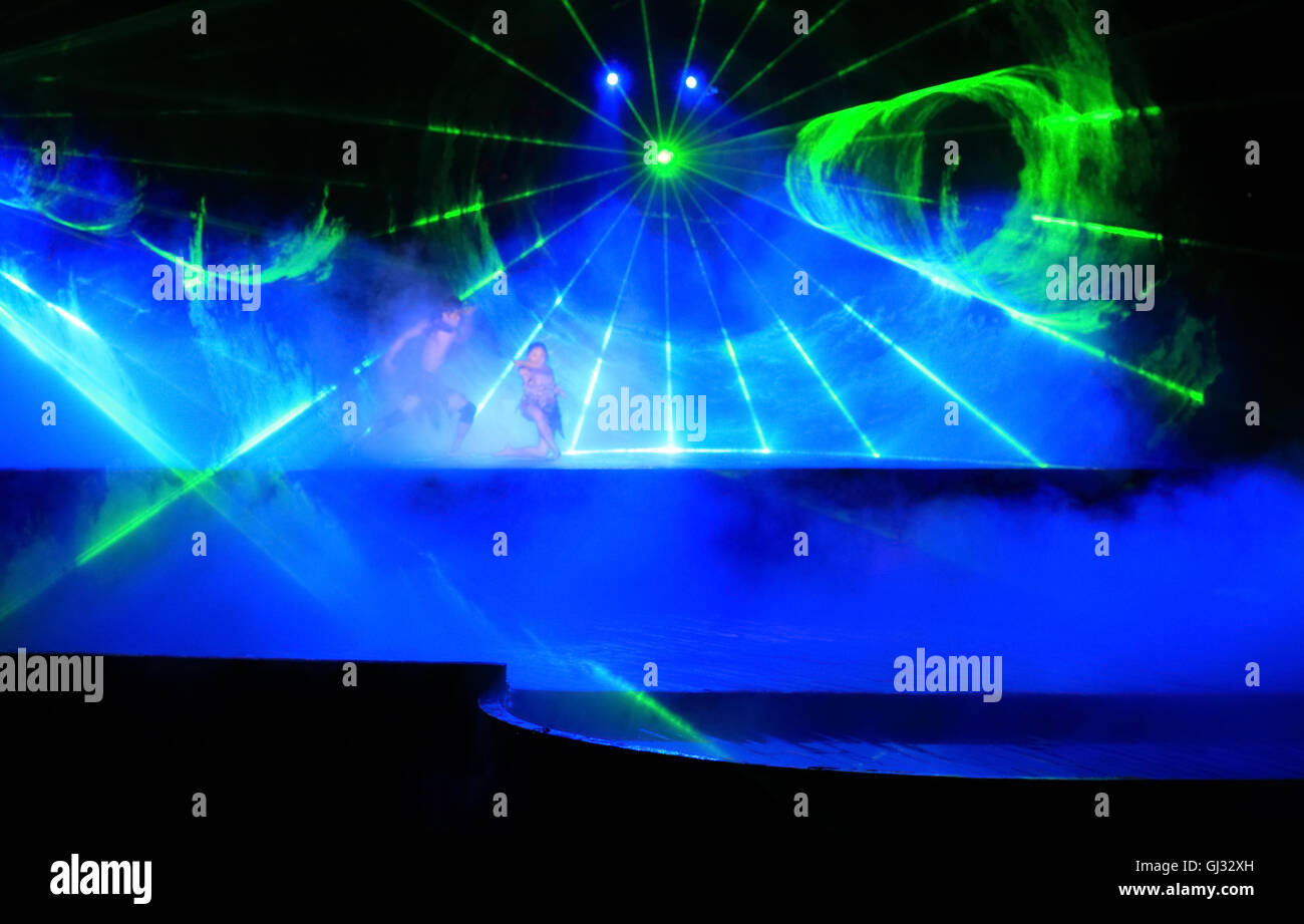 a laser light effect in a performance Stock Photo - Alamy