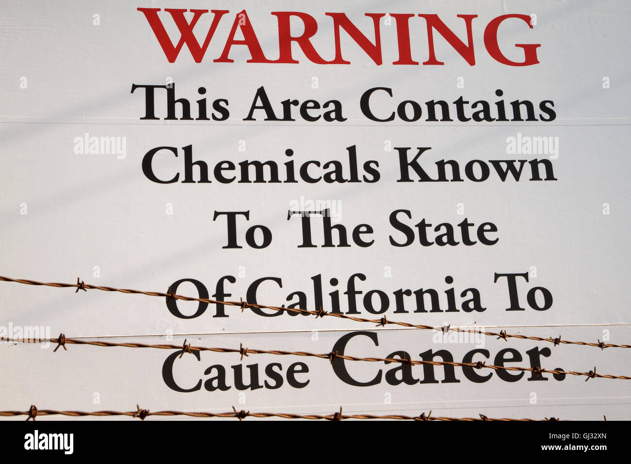 Toxic Site Cancer Warning Stock Photo - Alamy
