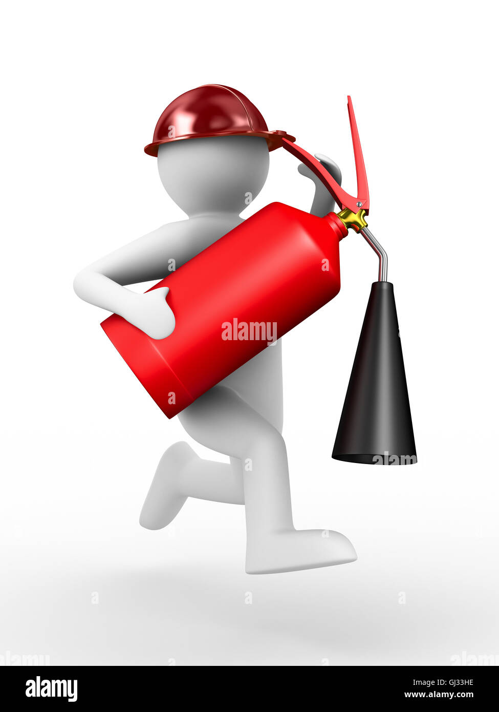 fireman on white background. Isolated 3D image Stock Photo - Alamy