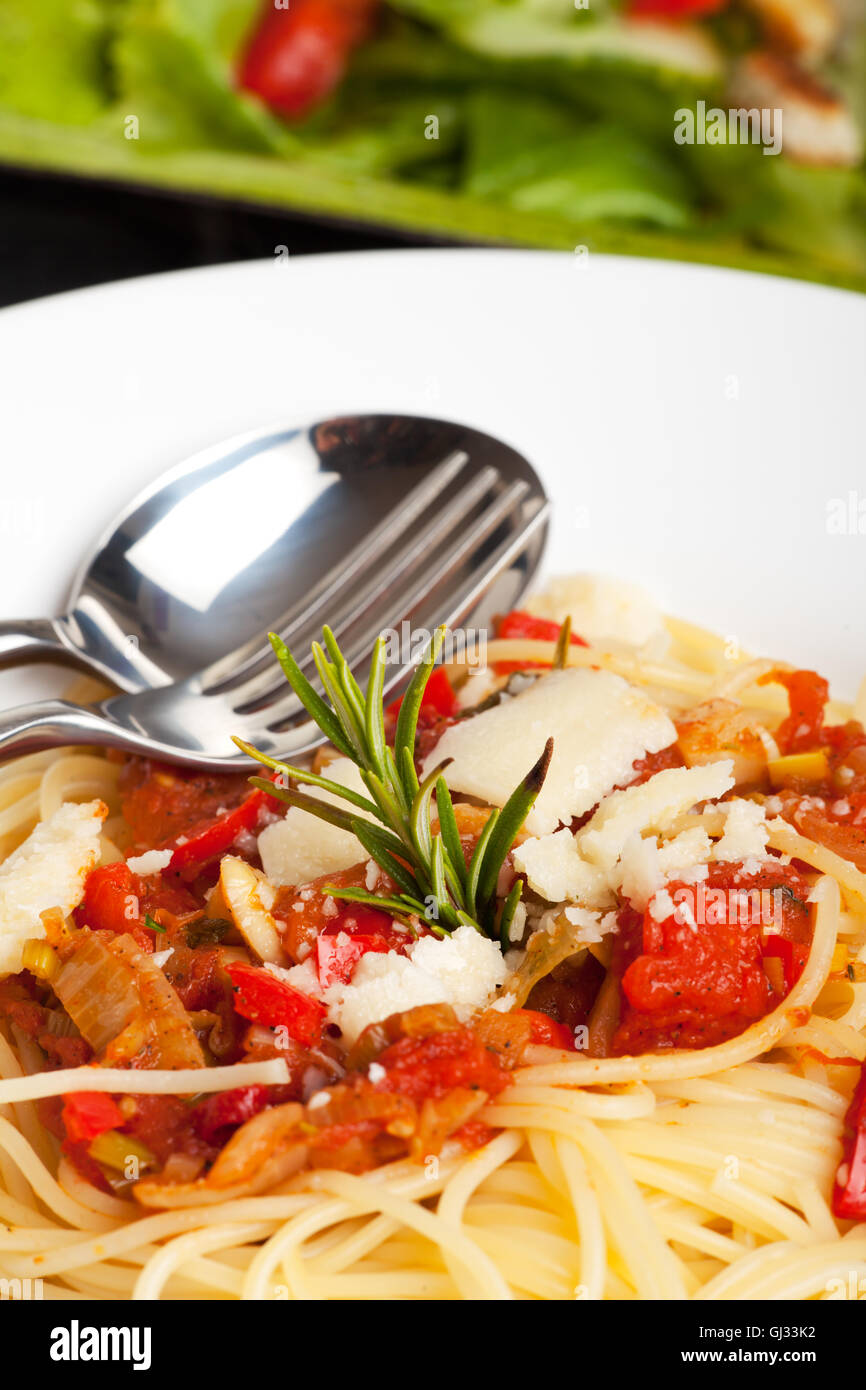 detail of a rosemary leaf on spaghetti Stock Photo - Alamy