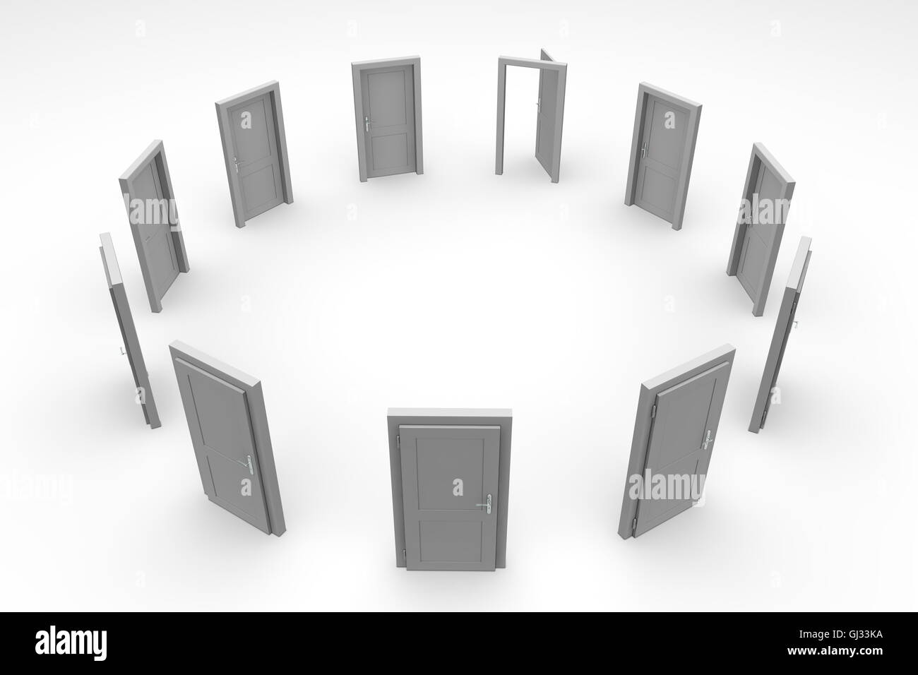 Door Circle - Open Grey Door Stock Photo - Alamy