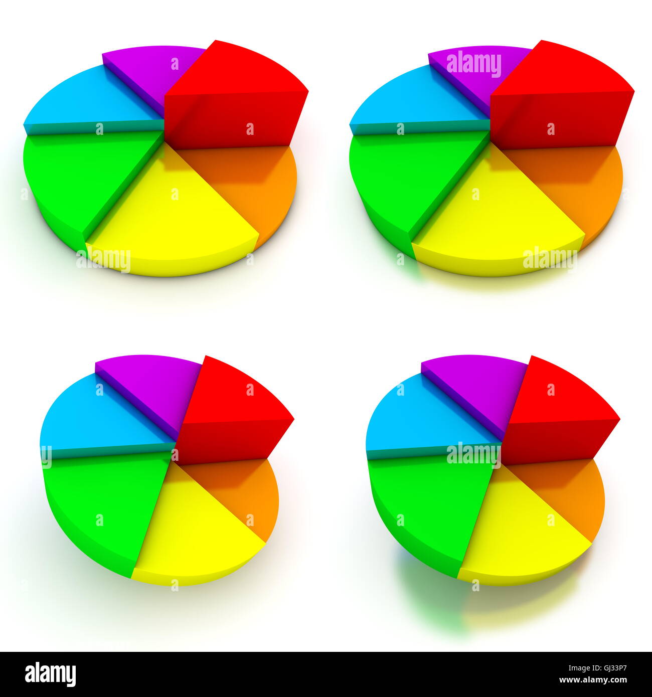 Three coloured pie chart hi-res stock photography and images - Alamy