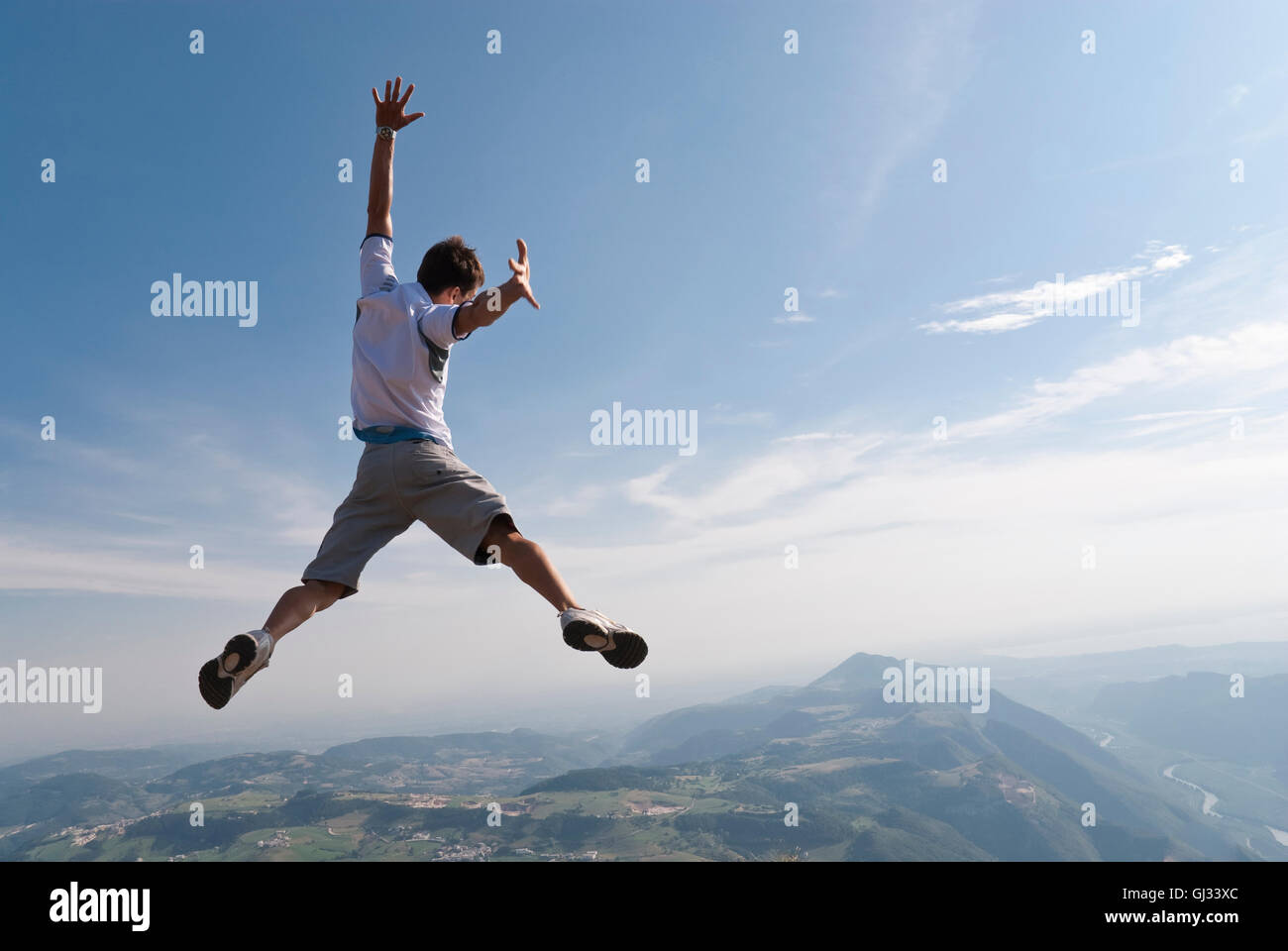 Free man - back shot Stock Photo - Alamy