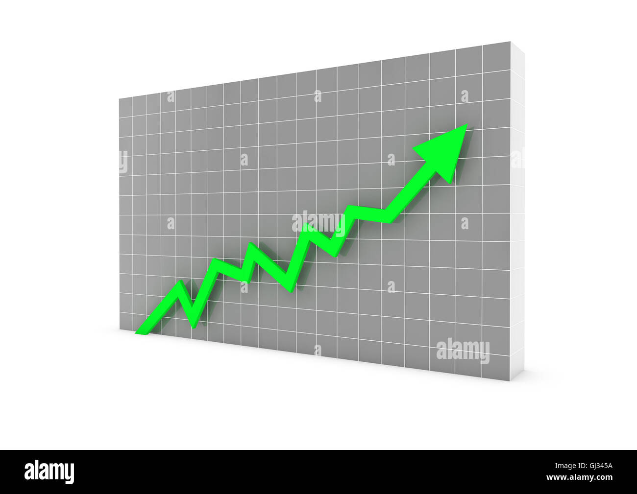 3d graph wall arrow green high Stock Photo - Alamy