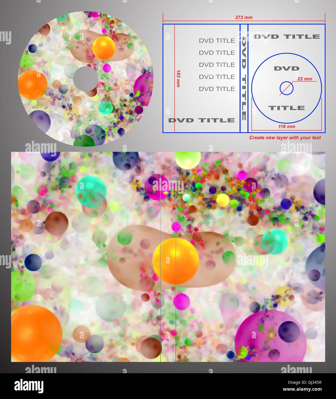 Abstract design template for dvd label and box-cover Stock Photo - Alamy