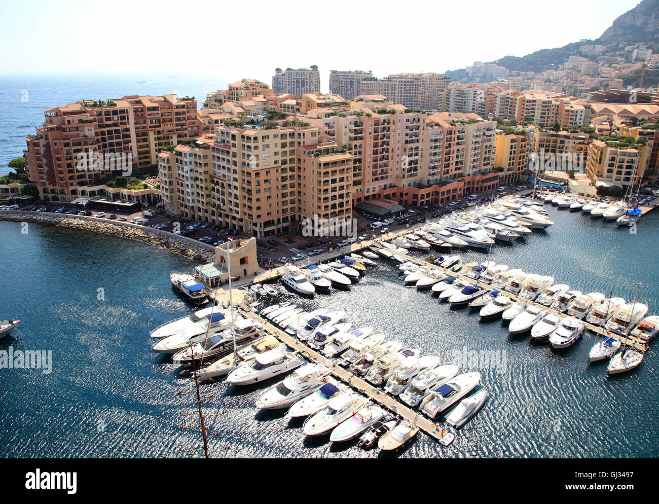 aerial view of the high-rise apartments and marina in Monaco Stock ...