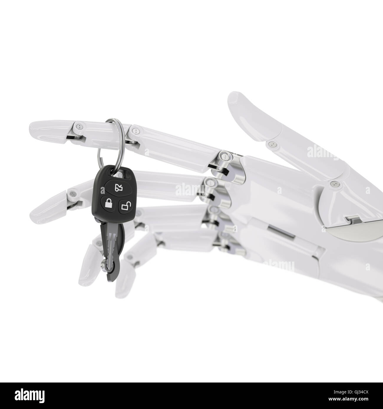 Car Keys in Robotic Arm 3d Illustration Futuristic Autonomous Vehicle ...