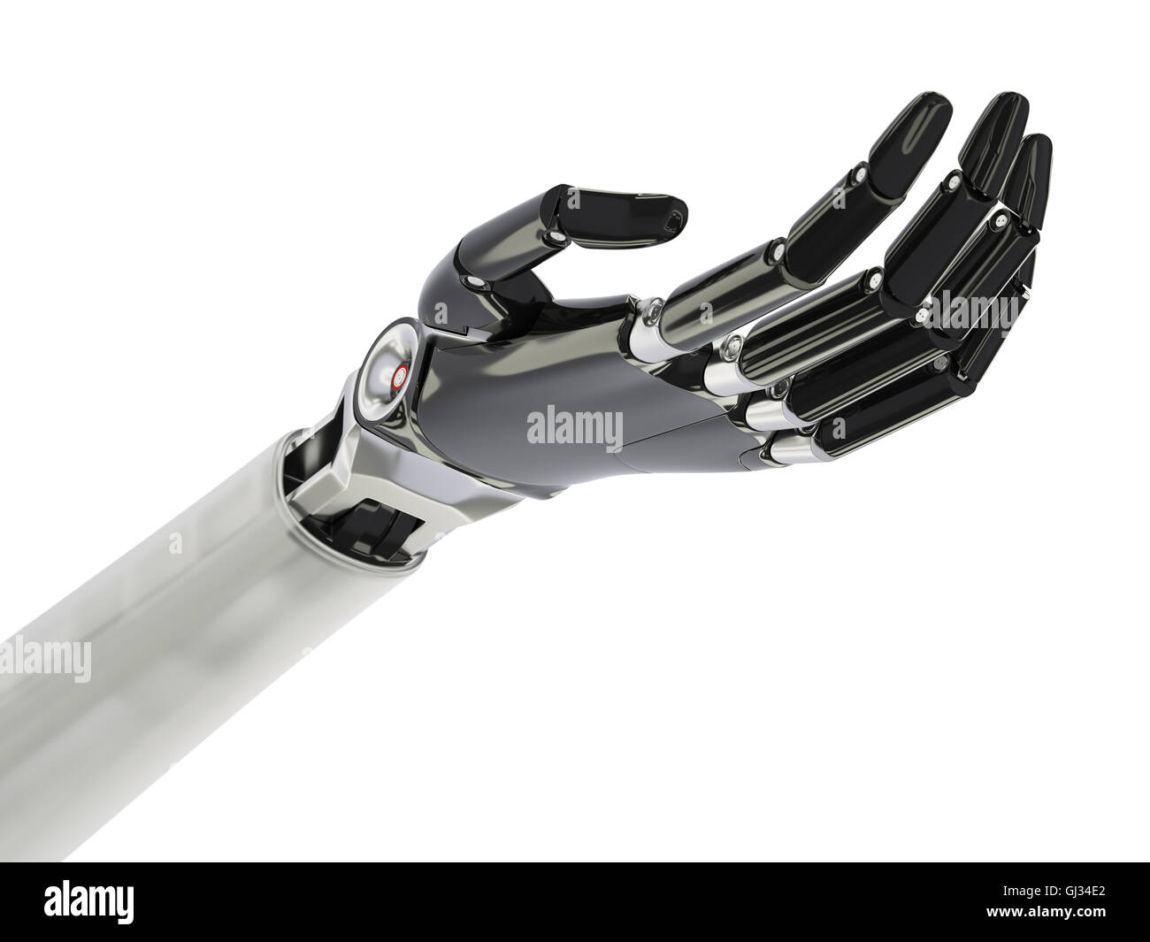 Black Robot Wrist Isolated On White Background 3d Illustration Stock ...