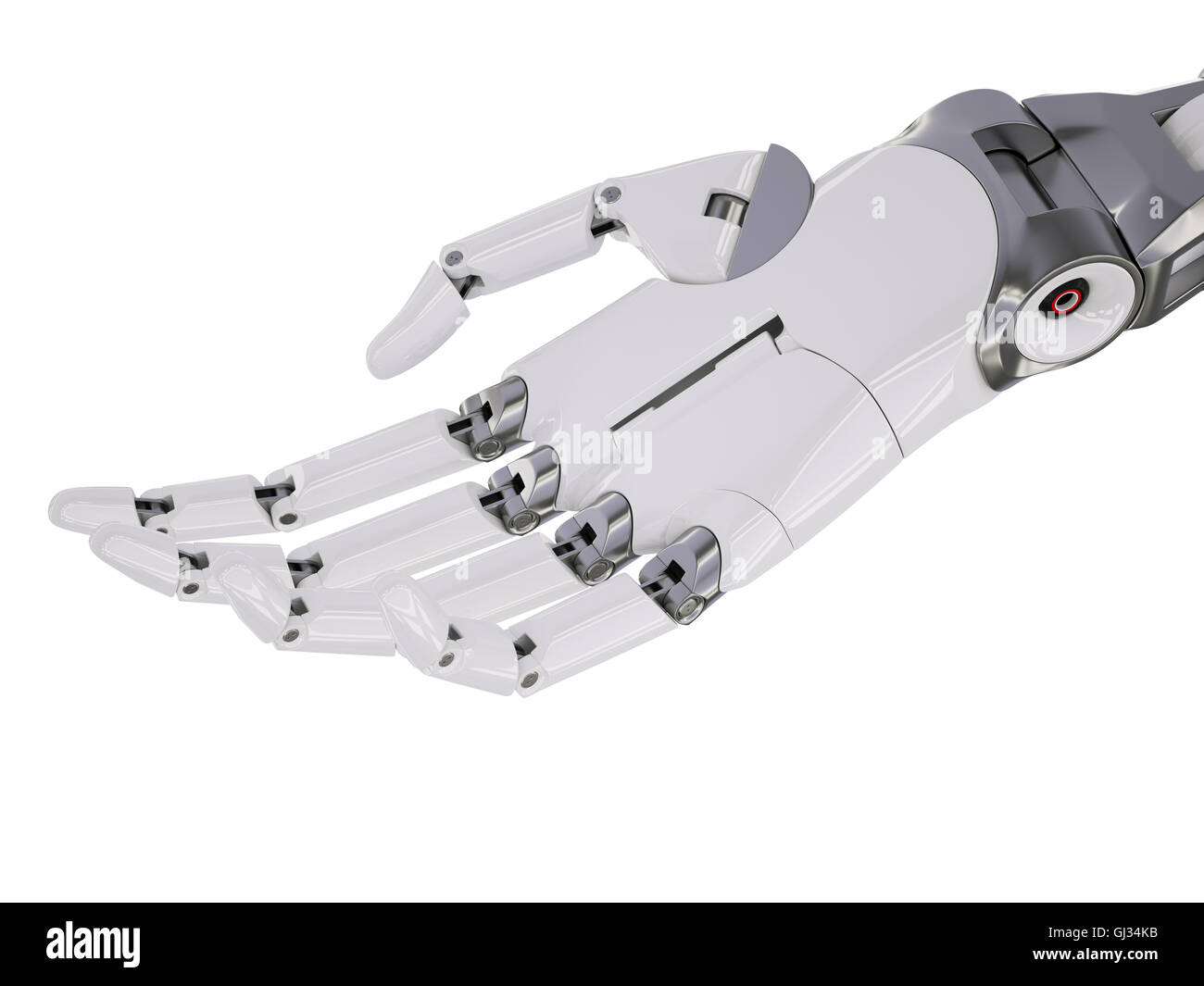 Empty Open Cyborg Palm Close-up Artificial Intelligence Concept 3d ...