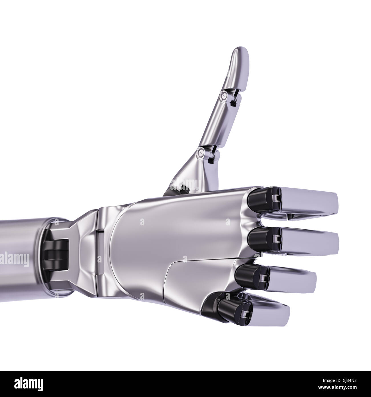 Robot Approval Gesturing Thumb Up 3d Illustration Concept on White ...