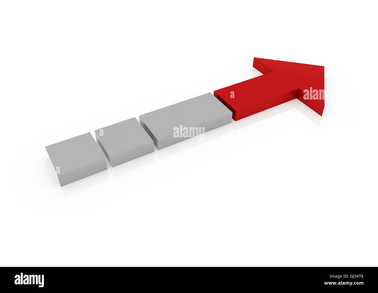 3d red gray arrow high Stock Photo - Alamy