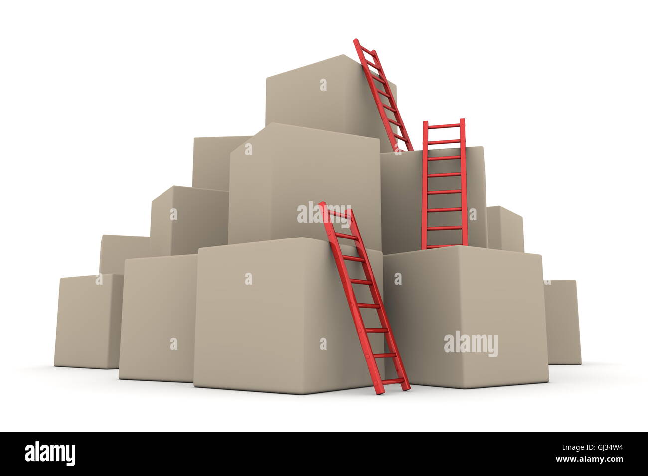 Red ladders isolated hi-res stock photography and images - Alamy