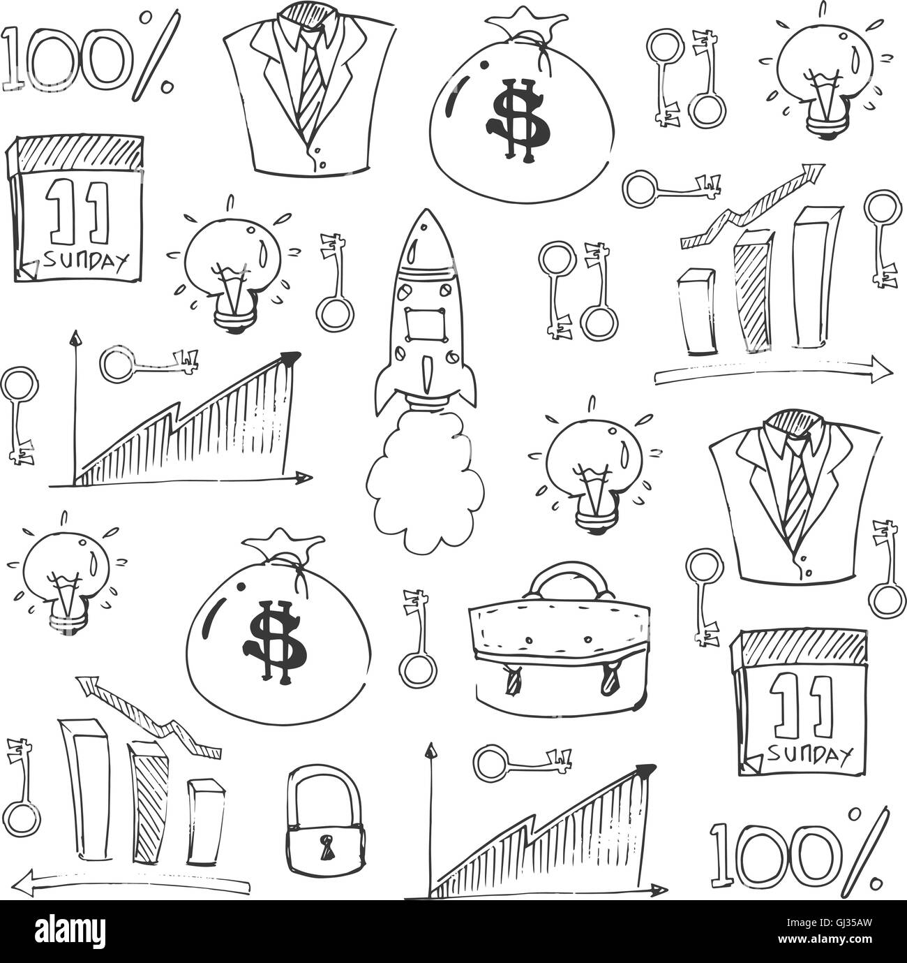 Hand drawing business statistics Black and White Stock Photos & Images ...