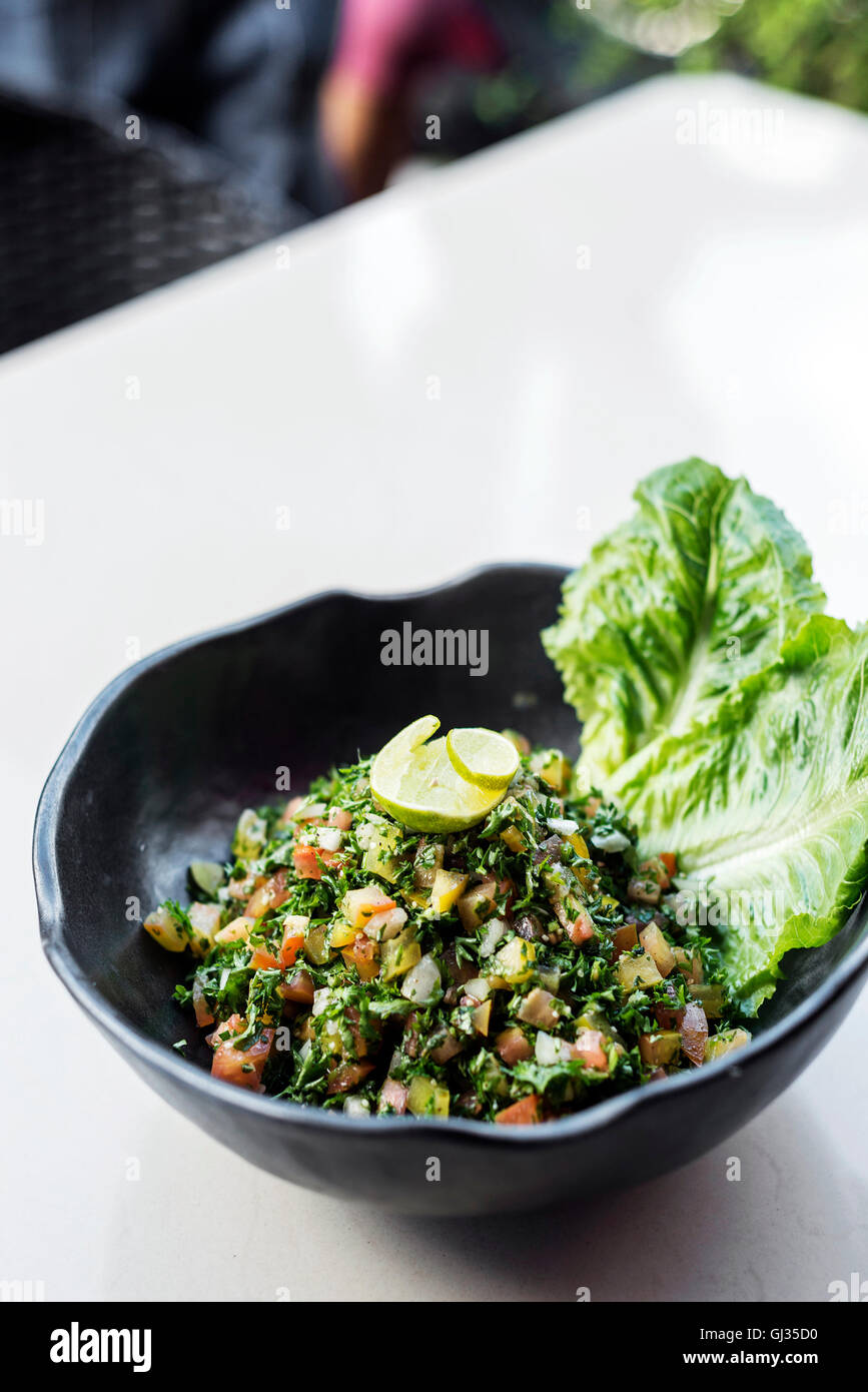 tabouleh traditional lebanese middle eastern fresh salad bowl meze ...