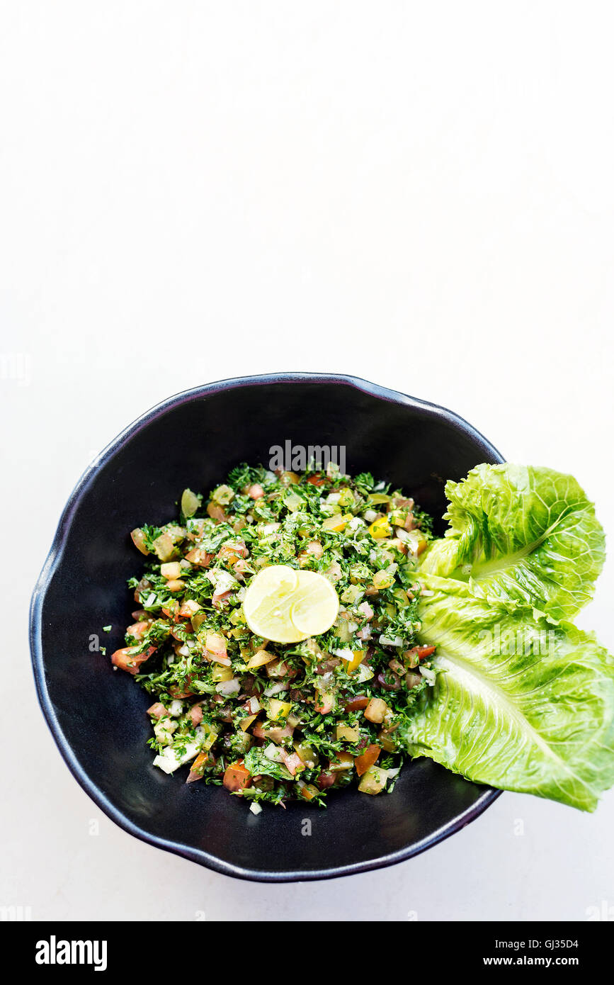 tabouleh traditional lebanese middle eastern fresh salad bowl meze ...